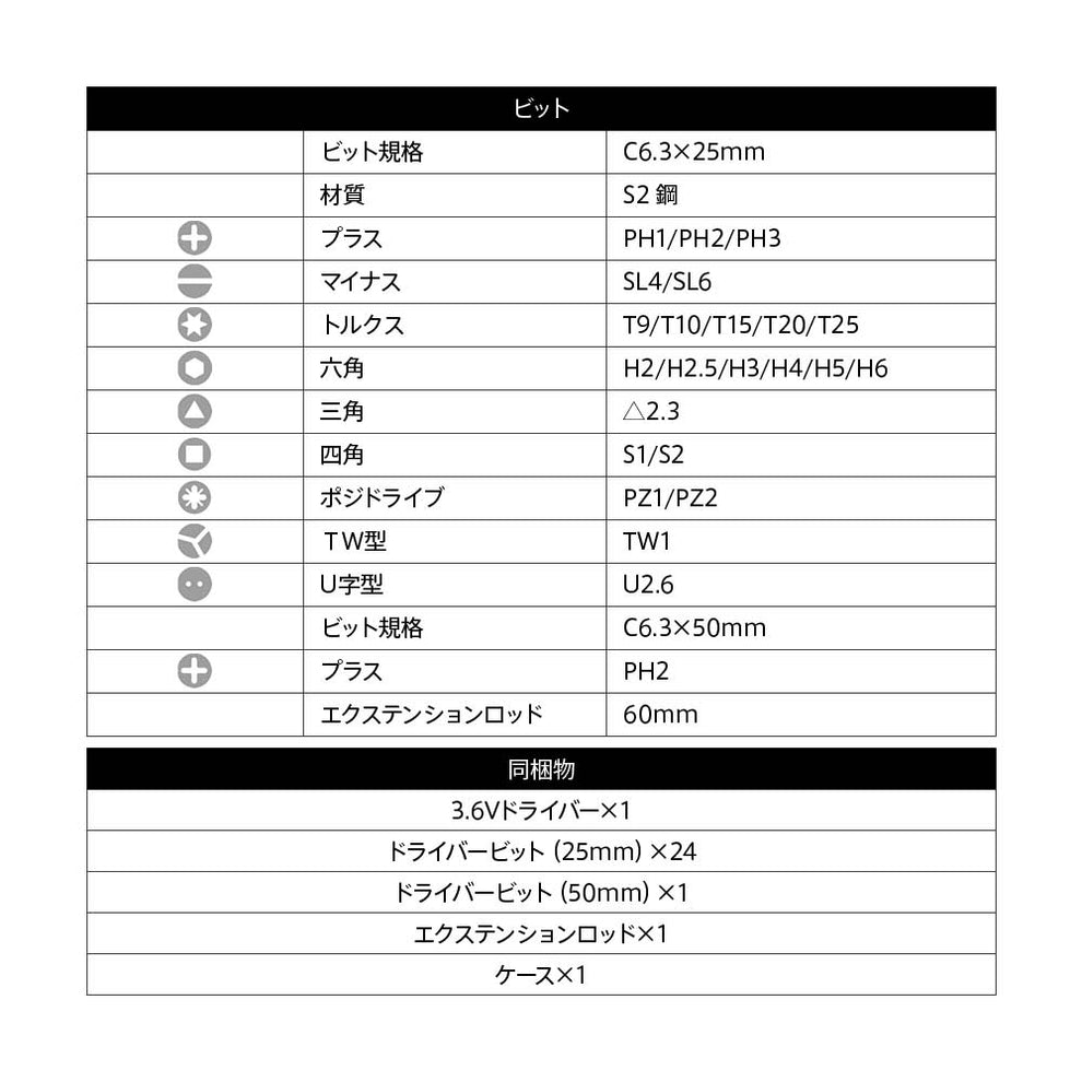 3.6V ドライバーキット – HOTO JAPAN 公式ストア